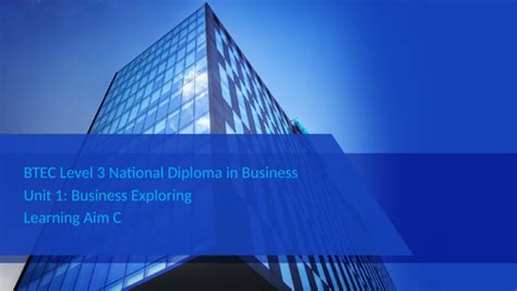 Btec Level 3 Business Unit 1 Exploring Business Learning Aim C