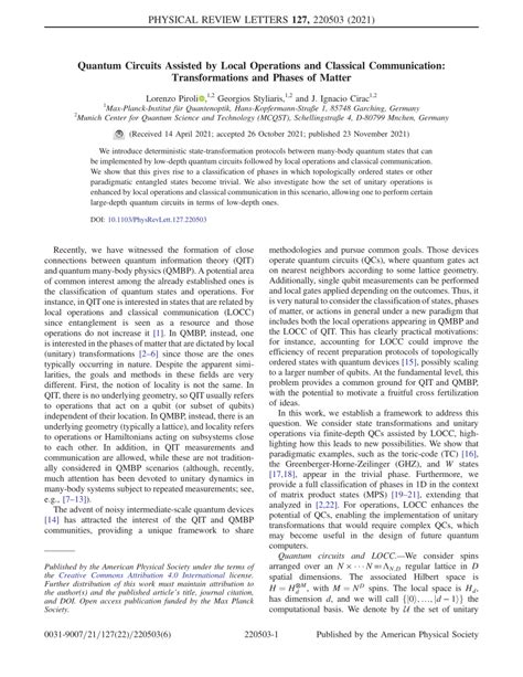 Pdf Quantum Circuits Assisted By Local Operations And Classical
