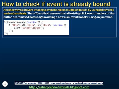 Sql Server Net And C Video Tutorial Jquery How To Check If Event Is Already Bound