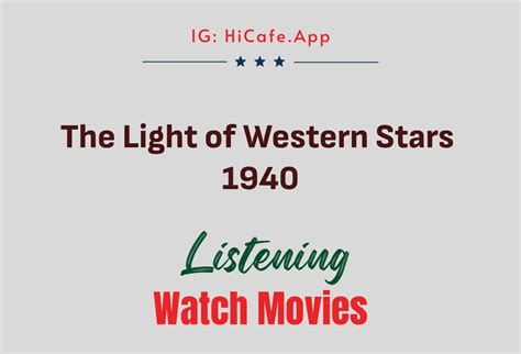 Watch English Movies The Light Of Western Stars 1940 Hicafe