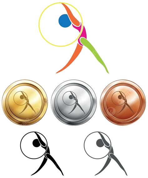 Floor Exercise With Hoop And Three Medals Clipping Activity Drawing