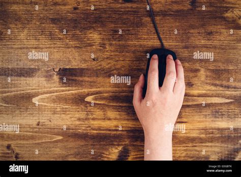 Hand On Mouse Of Computer Hi Res Stock Photography And Images Alamy