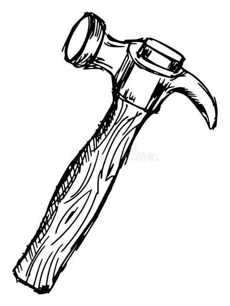 Chisel And Mallet Icon In Sketch Style Stock Vector Illustration Of Hammer Repair 195043055