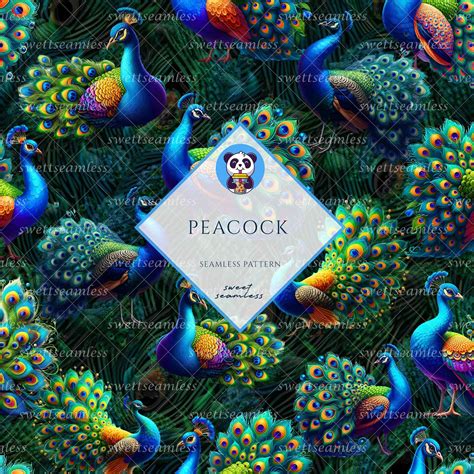 Peacock Seamless Peacock Pattern Cute Seamless Repeat Pattern