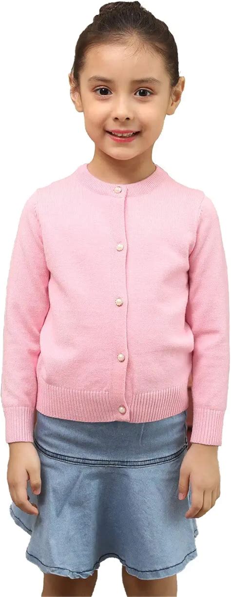 ژاکت ژاکت کش باف پشمی دخترانه دخترانه Smiling Pinker یونیفرم مدرسه