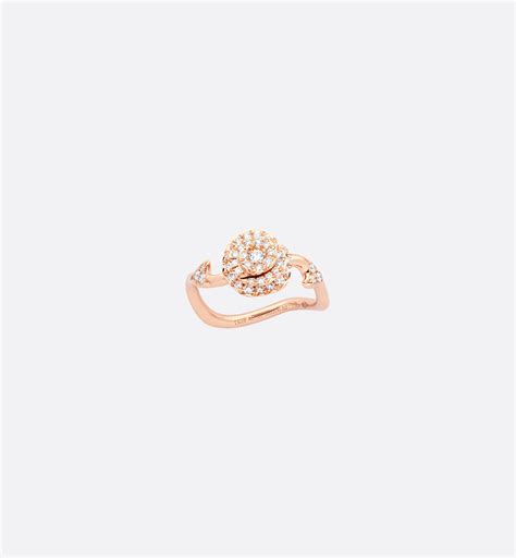 Small Rose Dior Couture Ring Pink Gold And Diamonds Dior