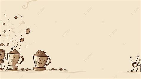 커피 배경 커피 단순한 귀여운 의인화 커피 컵 배경 일러스트 및 사진 무료 다운로드 Pngtree