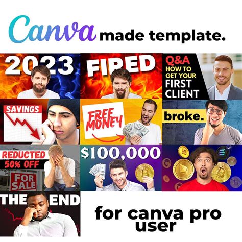 Youtube Thumbnail Canva Template 4 Etsy