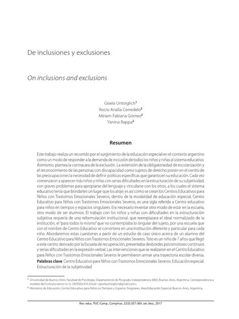 Gisela Untoiglich 1 Rocío Analía Cerredelo 2 Miriam Fabiana Gómez 2 Yanina Rappa 2 Resumen