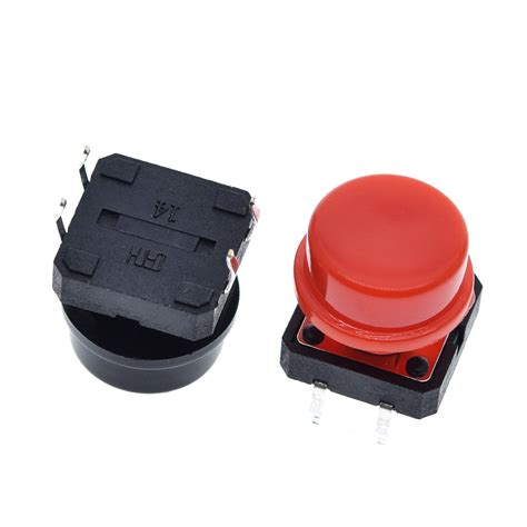 5x push button chave tátil botão interruptor momentâneo 12mm com capa robótica educacional