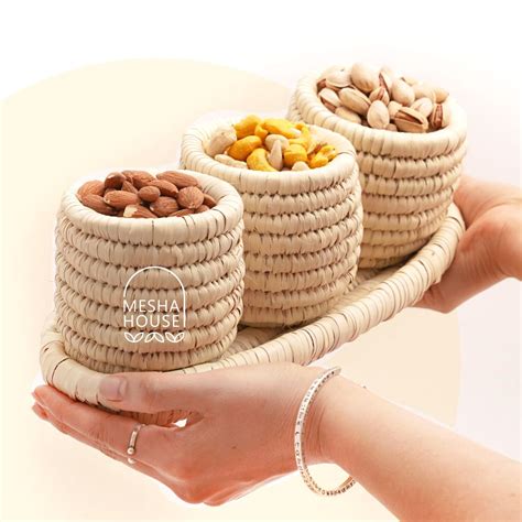 آجیل خوری حصیری ۳تایی خانه میشا