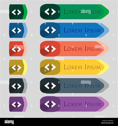 Code Sign Icon Programmer Symbol Set Of Colored Buttons Vector