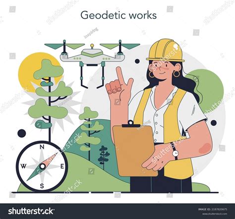 Surveyor Concept Land Surveying Technology Geodetic Stock Vector Royalty Free 2187820675