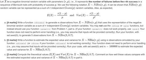 Let X Be A Negative Binomial Random Variable With