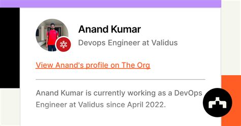 Anand Kumar Devops Engineer At Validus The Org