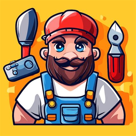 Premium Vector Hand Drawn Builder Outfit Attire Handyman Constructor