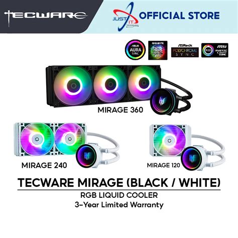 Tecware Mirage 120 240 360 Argb Aio Cooler Black White Shopee Malaysia