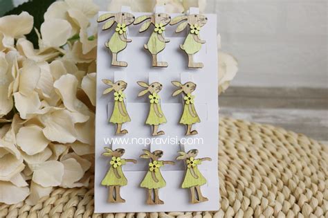 Дървени щипки със зайчета Великденски материали Материали Направи си сам заготовки