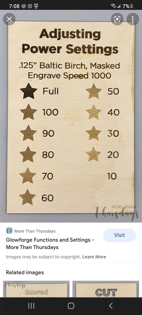 Pin By Melanie Azen On Glowforge Settings Learning Power Laser Engraving
