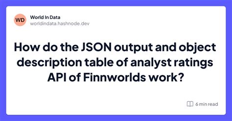 How Do The Json Output And Object Description Table Of Analyst Ratings