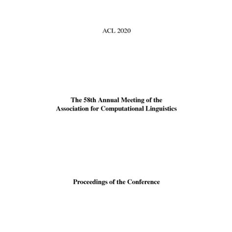 Proceedings Of The 58th Annual Meeting Of The Association For