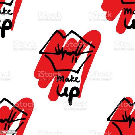 입술과 글자 메이크업과 흰색 매끄러운 패턴 립스틱으로 얼룩진 추상적 인 빨간 배경 검은색에 대한 스톡 벡터 아트 및 기타 이미지 검은색 공휴일 그래픽 프린트 Istock