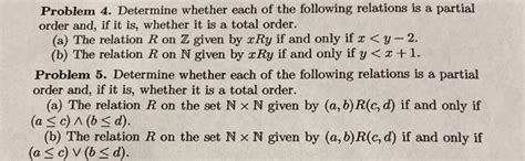 Solved Problem Determine Whether Each Of The Following Chegg