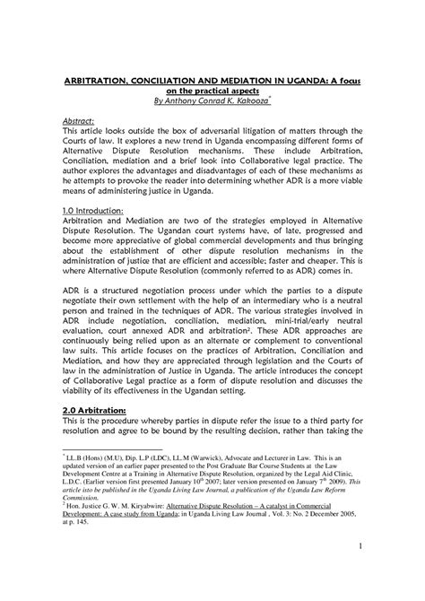Alternative Dispute Resolution Essay Example