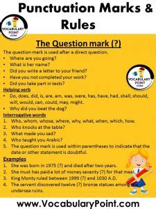Punctuation Marks Rules And Examples Vocabulary Point