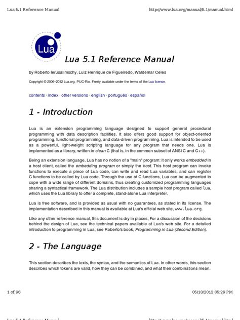 Lua 51 Reference Manual Pdf Scope Computer Science Control Flow