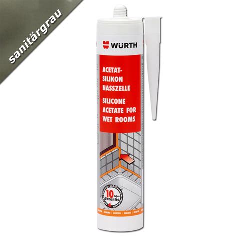 Würth Acetat Silikon Nasszelle Sanitärgrau 310 Ml Kartusche Amazon