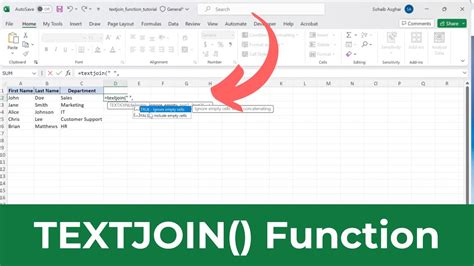 How To Use The Textjoin Function In Excel Quick And Simple Youtube