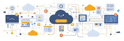 Cloud Computing Network Concept With Connected Devices And Data