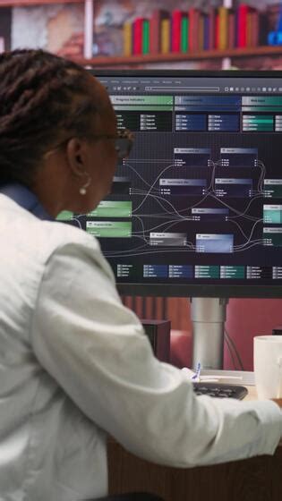 Vertical Teleworking Computer Scientist At Home Using Pc To Develop Artificial Intelligence Self