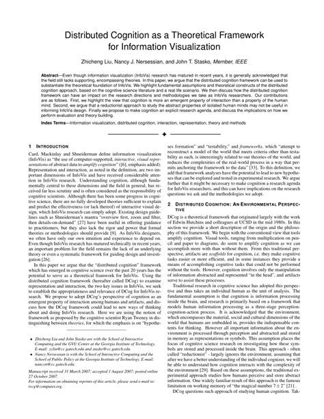 Pdf Distributed Cognition As A Theoretical Framework For Information