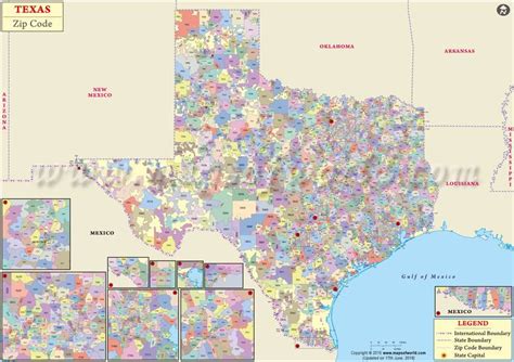 Texas Zip Code Map Texas Postal Code