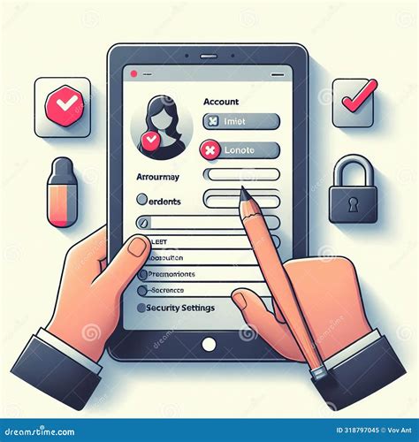 User Account Settings Form An Form Where Users Can Pda Stock Illustration Illustration Of Upda