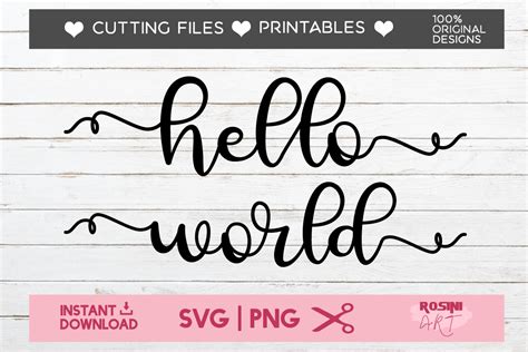 Hello World Graphic By Rosiniart Creative Fabrica