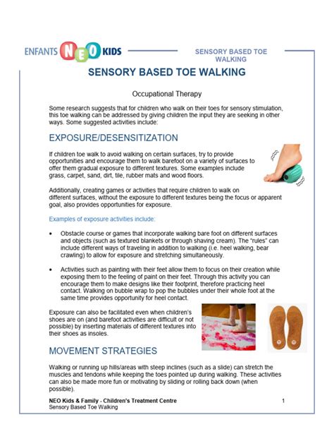 Sensory Toe Walking Solutions Pdf Foot Shoe
