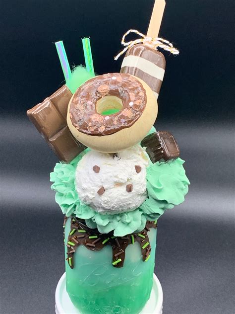 Minty Mint Choco Chip Faux Milkshake Fake Shake Etsy