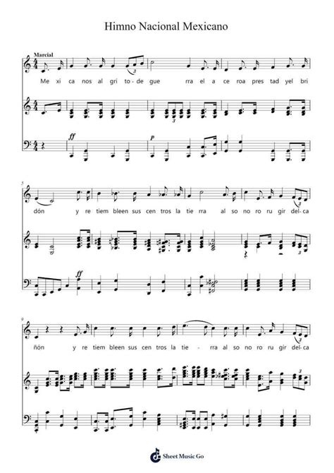 Partitura De Himno Nacional Mexicano De Jaime Nunó Roca Arreglada Por