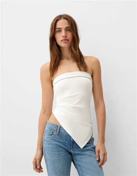 Top Bandeau Strass Mujer Bershka