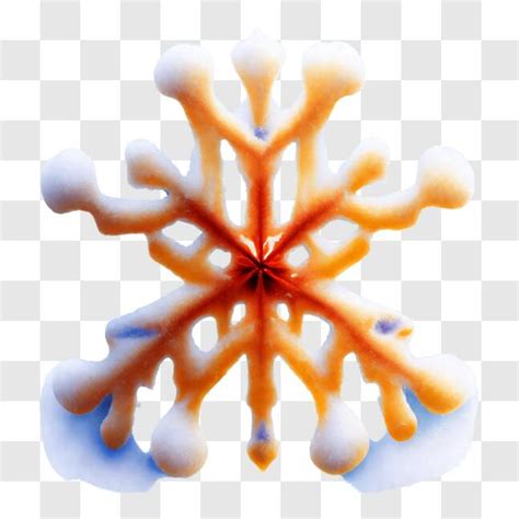 Download Abstract Snowflake Design In Orange And White Png Online