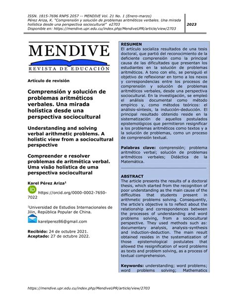 Pdf Understanding And Solving Verbal Arithmetic Problems A Holistic