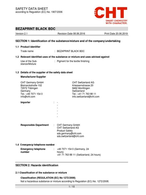 Bezaprint Black Bdc Msds Download Free Pdf Dangerous Goods Toxicity