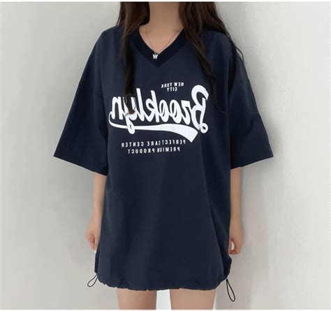 당일출고스트링조절 브루클린 나일론 바람막이 반팔 맨투맨 브이넥 레터링 와샤 티셔츠 에이블리