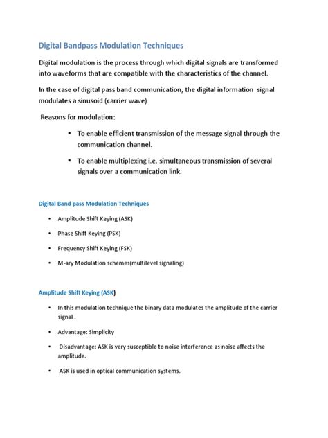 Digital Bandpass Modulation Techniques 2018 Pdf Modulation Physical Layer Protocols
