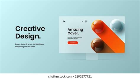 Premium Computer Display Mockup Web Banner Stock Vector Royalty Free