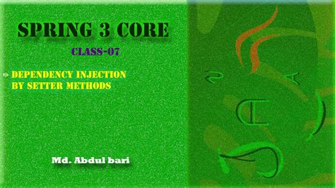 Spring Framework Class Lecturedependency Injection Class 07 Youtube