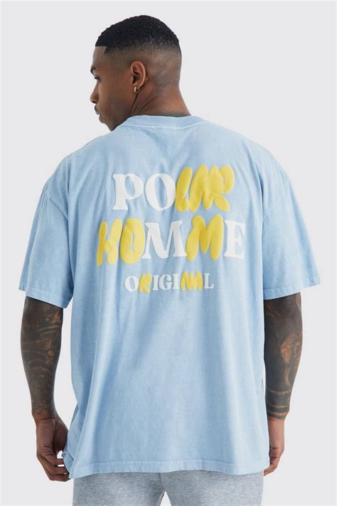 Oversized Wash Pour Homme T Shirt Boohoo Uk